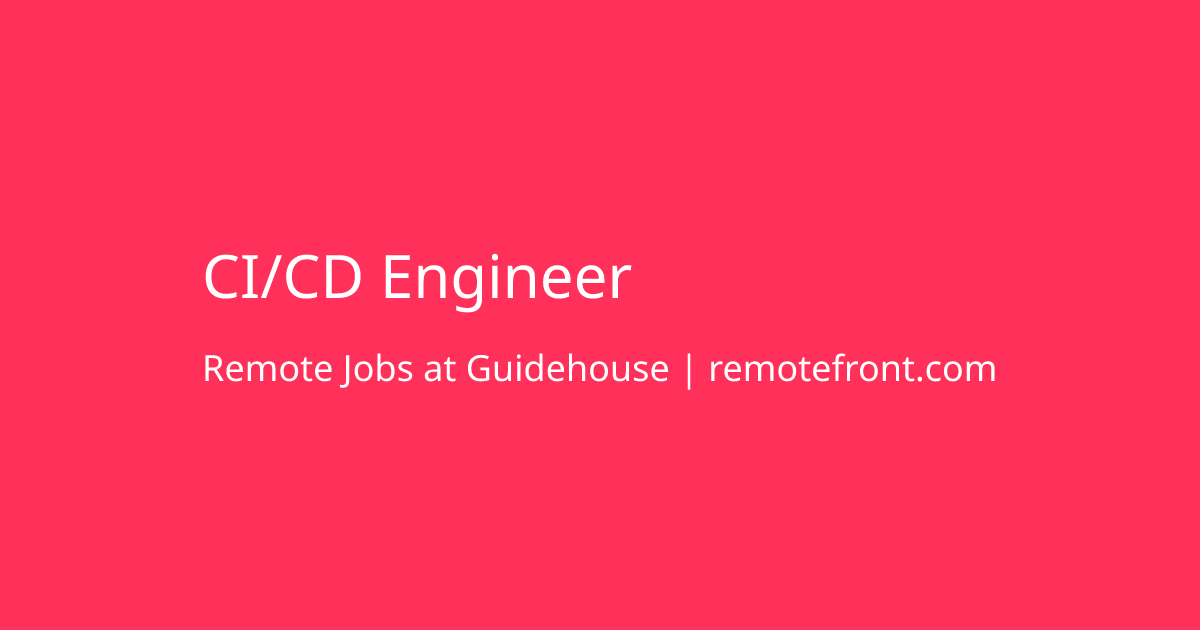 Remote CI/CD Engineer