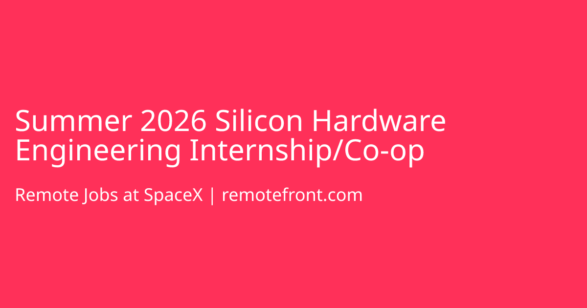 Remote Summer 2026 Silicon Hardware Engineering Internship/Co-op